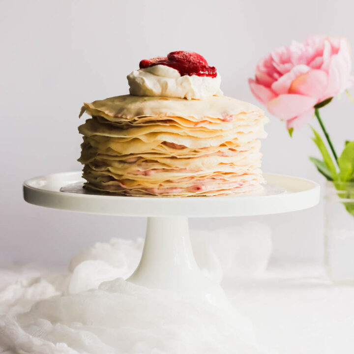 Strawberry Rose Hibiscus Mille Crepe Cake | Sift & Simmer
