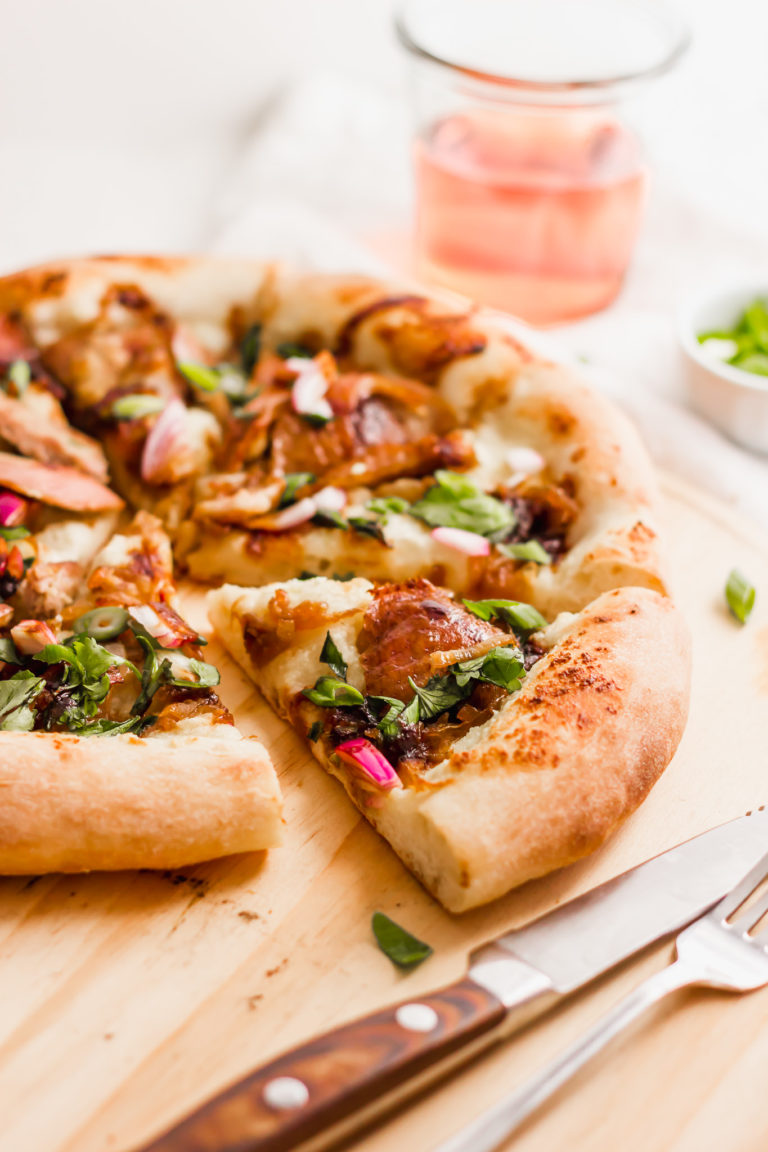 Peking Duck Pizza with Caramelized Onions & Hoisin Sauce | Sift & Simmer