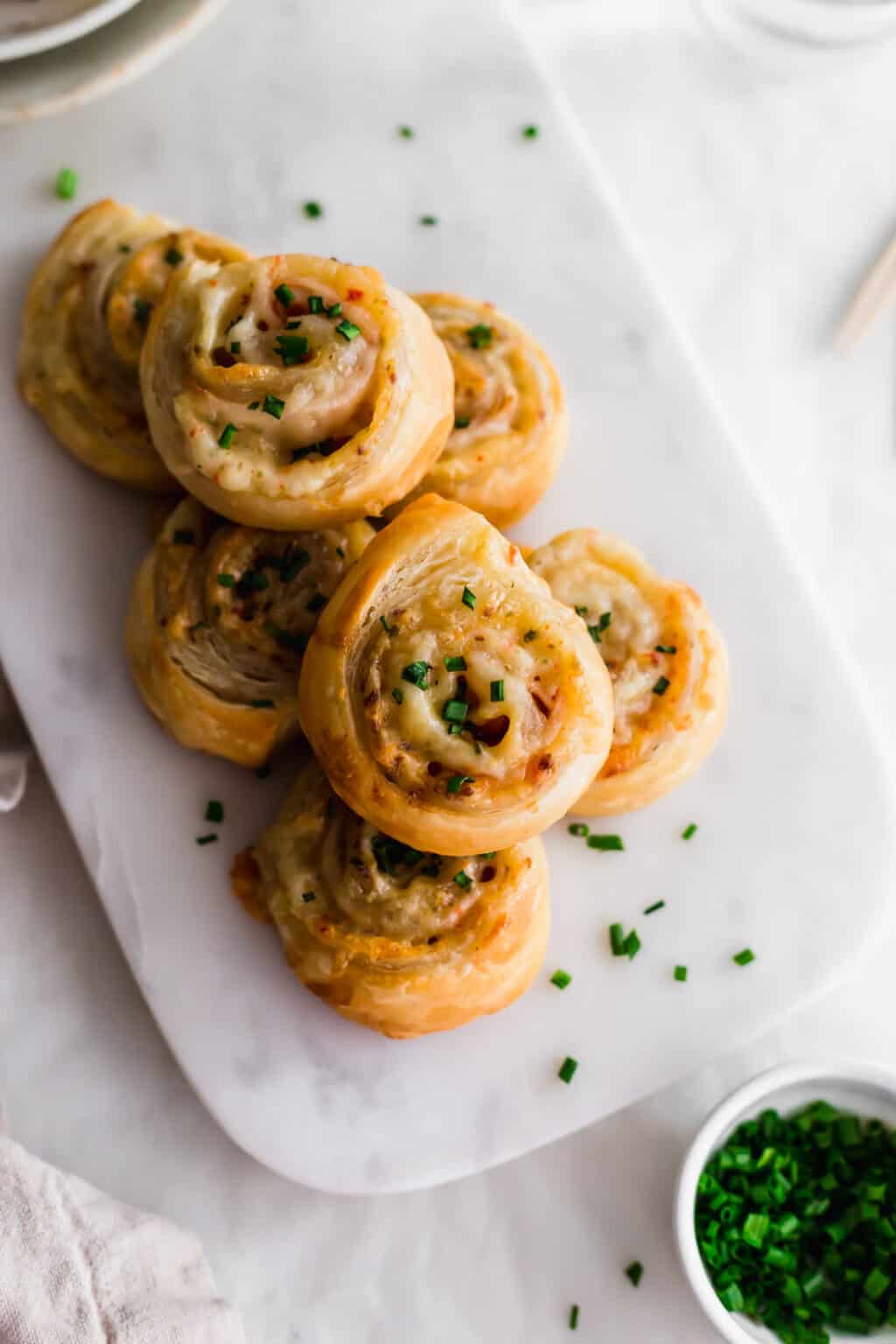 Turkey & Cheese Puff Pastry Roll Ups | Sift & Simmer
