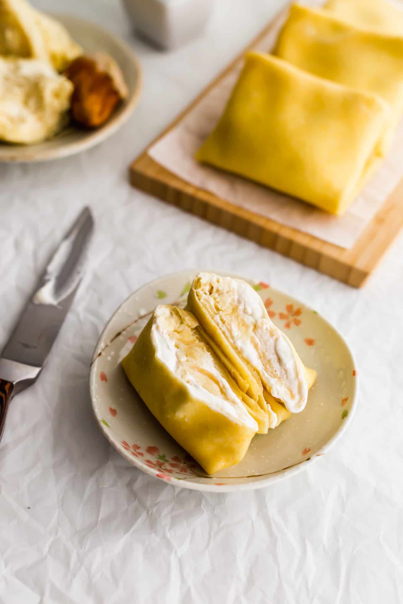 Durian Cream Pancakes | Sift & Simmer