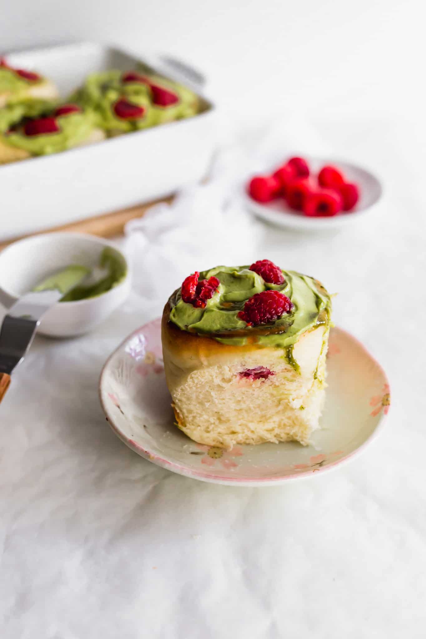 Matcha Raspberry Cream Cheese Rolls | Sift & Simmer