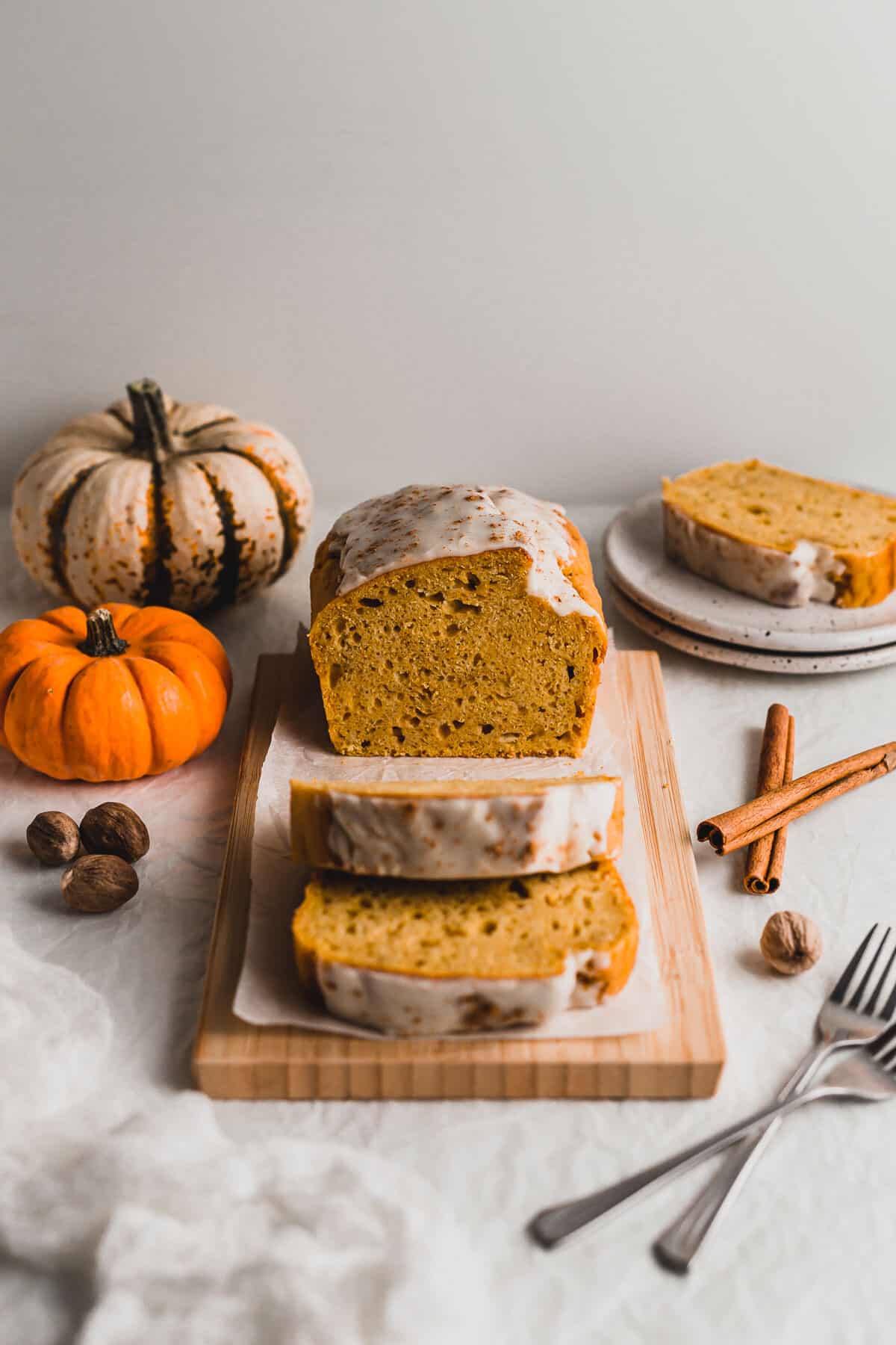 Pumpkin Bread With Pumpkin Spice Icing | Sift & Simmer