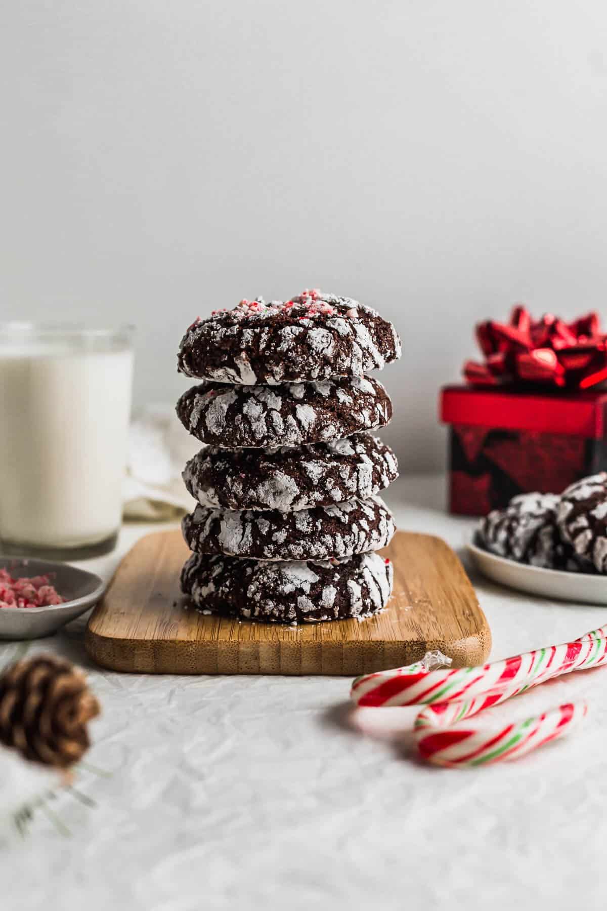 Chocolate Peppermint Crinkle Cookies | Sift & Simmer