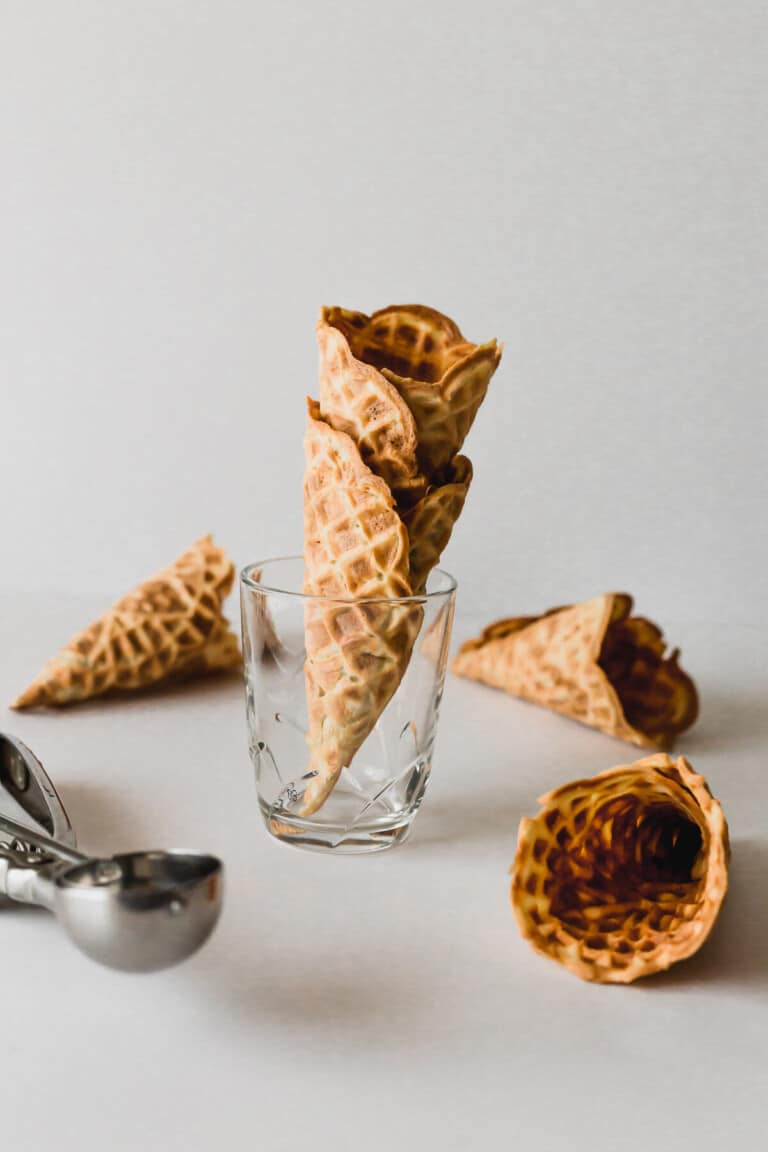 Homemade Ice Cream Waffle Cones (Vanilla and Chocolate) | Sift & Simmer