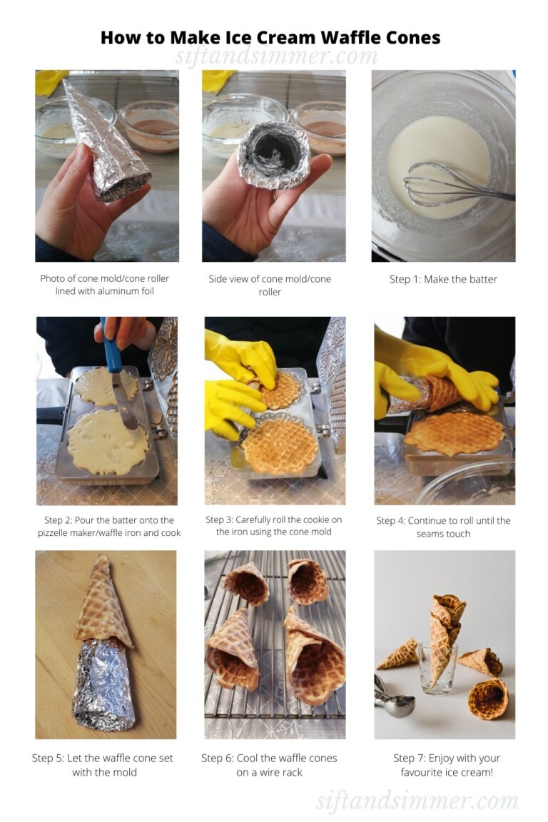 Homemade Ice Cream Waffle Cones (Vanilla and Chocolate) | Sift & Simmer