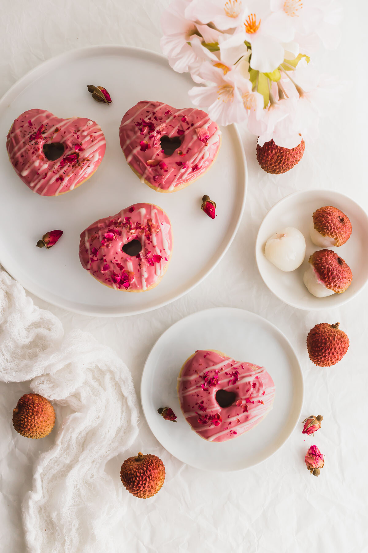 Lychee Rose Doughnuts | Sift & Simmer