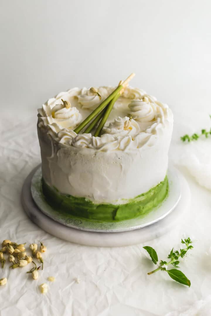 Matcha Jasmine Cake with Yuzu Curd | Sift & Simmer