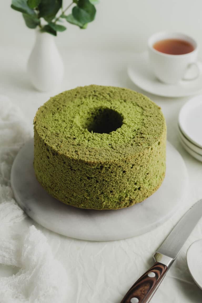 Classic Matcha Chiffon Cake | Sift & Simmer