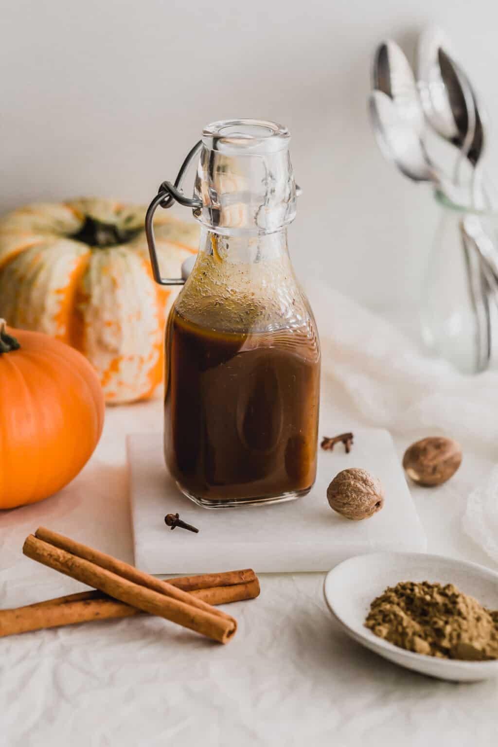 Pumpkin Spice Hojicha Syrup | Sift & Simmer