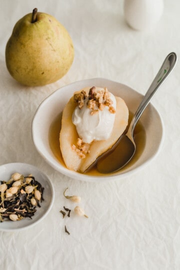 Jasmine Tea Poached Pears | Sift & Simmer
