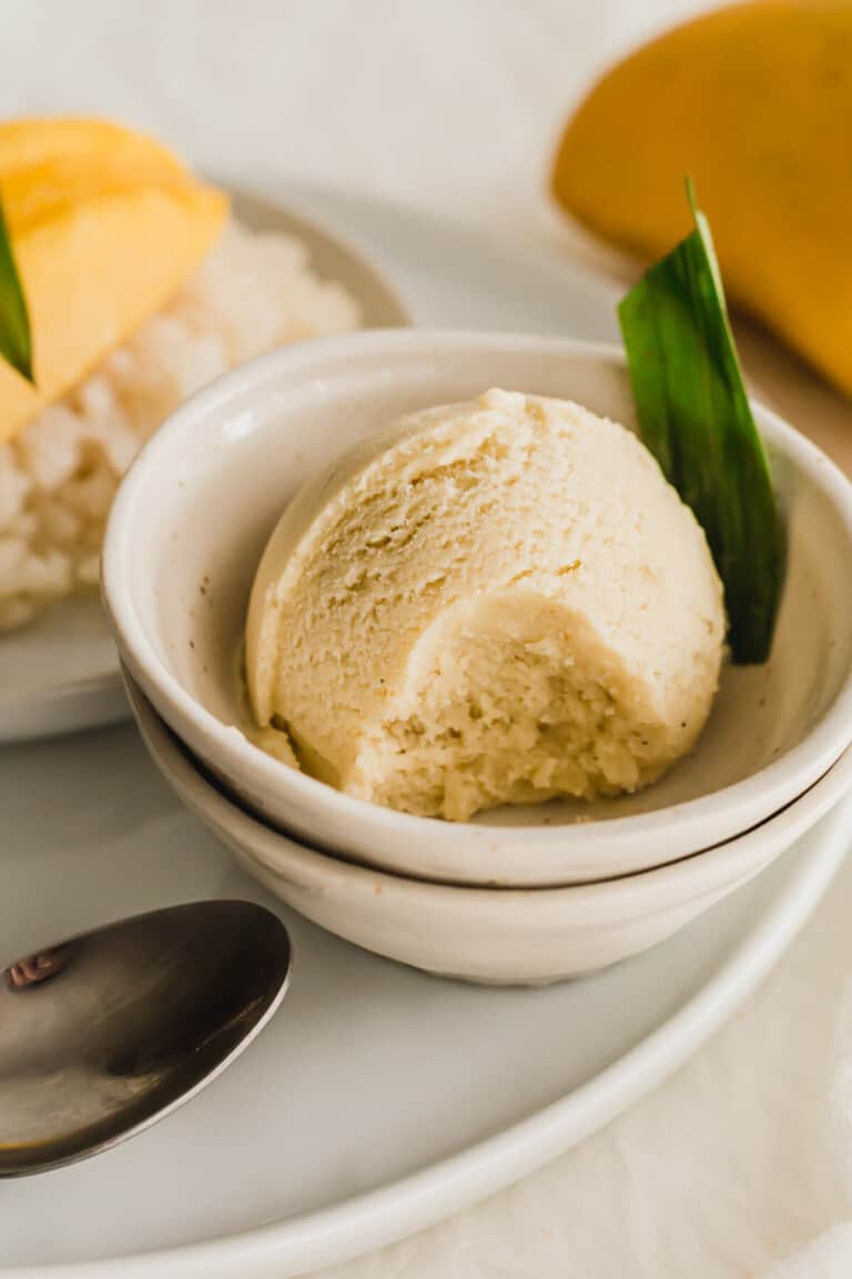 Mango Sticky Rice Ice Cream | Sift & Simmer
