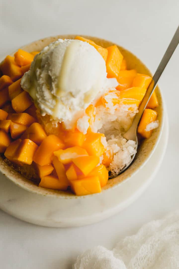 Mango Shaved Ice (Mango Bingsu) | Sift & Simmer