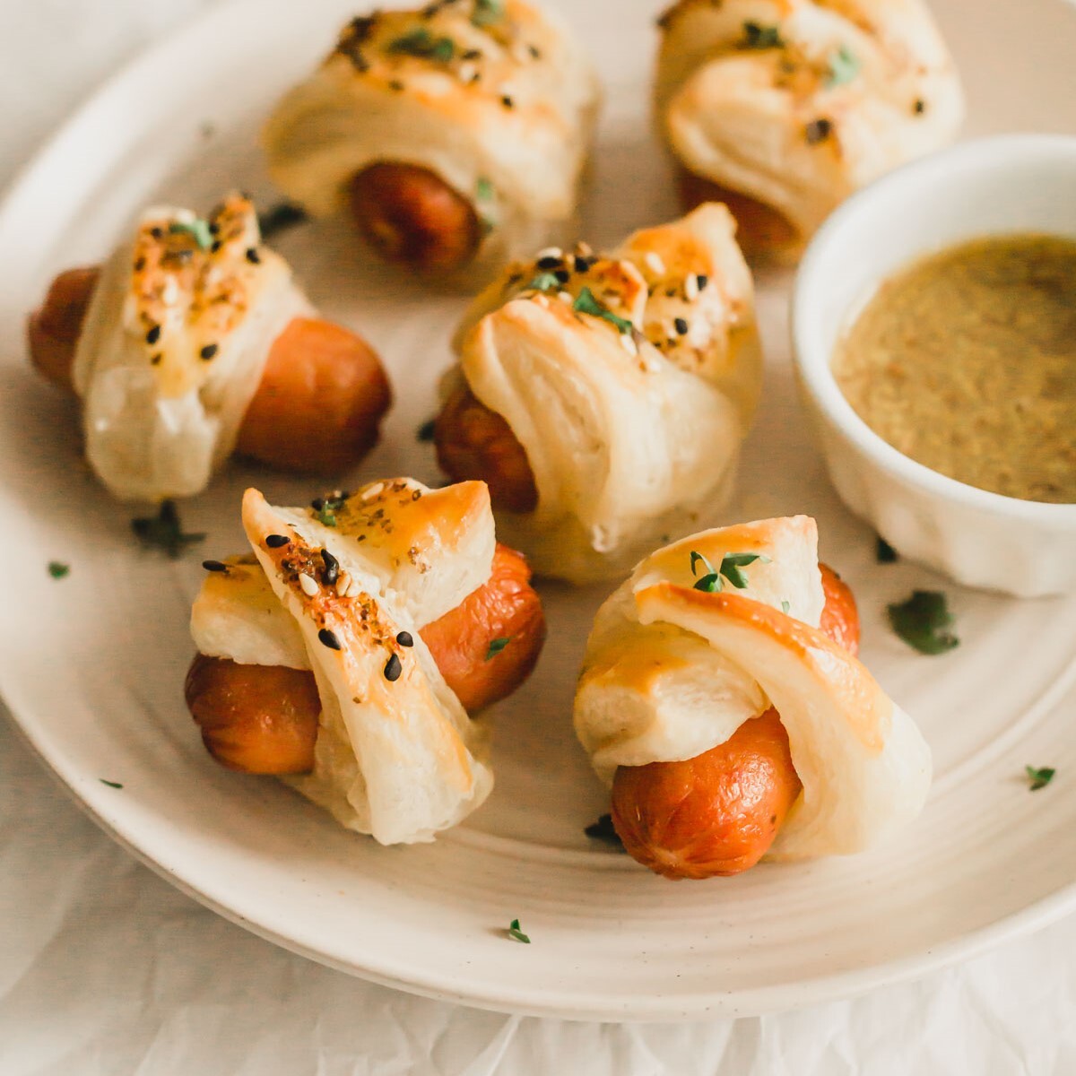 Furikake Mini Sausage Puff Pastries | Sift & Simmer