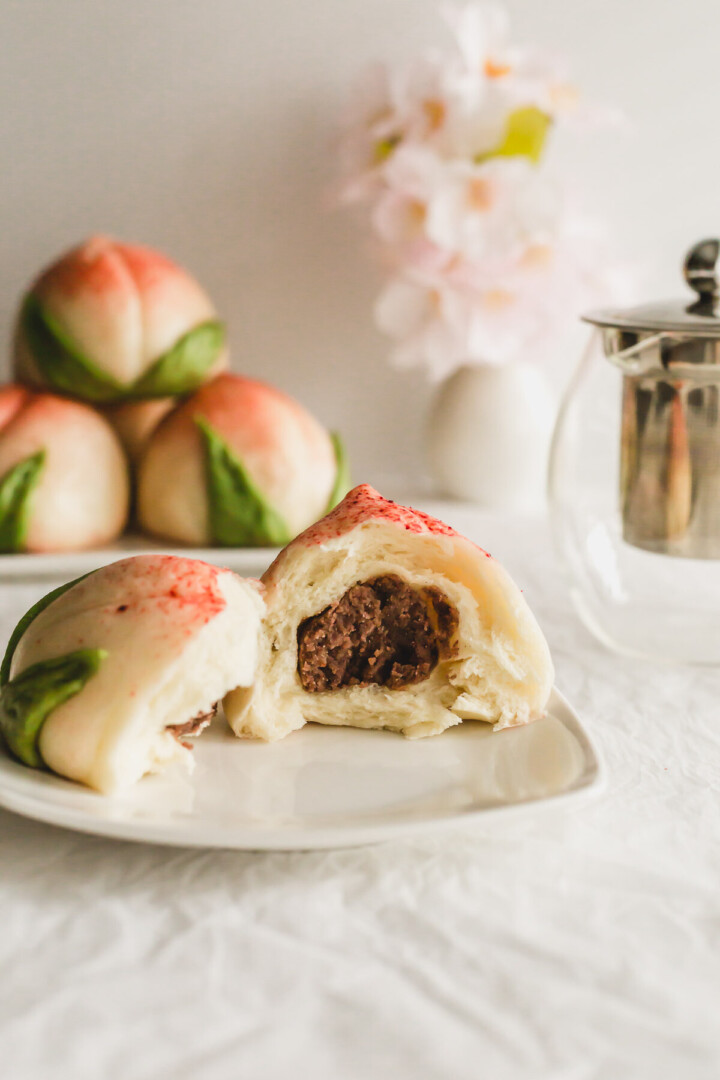 Longevity Peach Buns (壽桃包) | Sift & Simmer