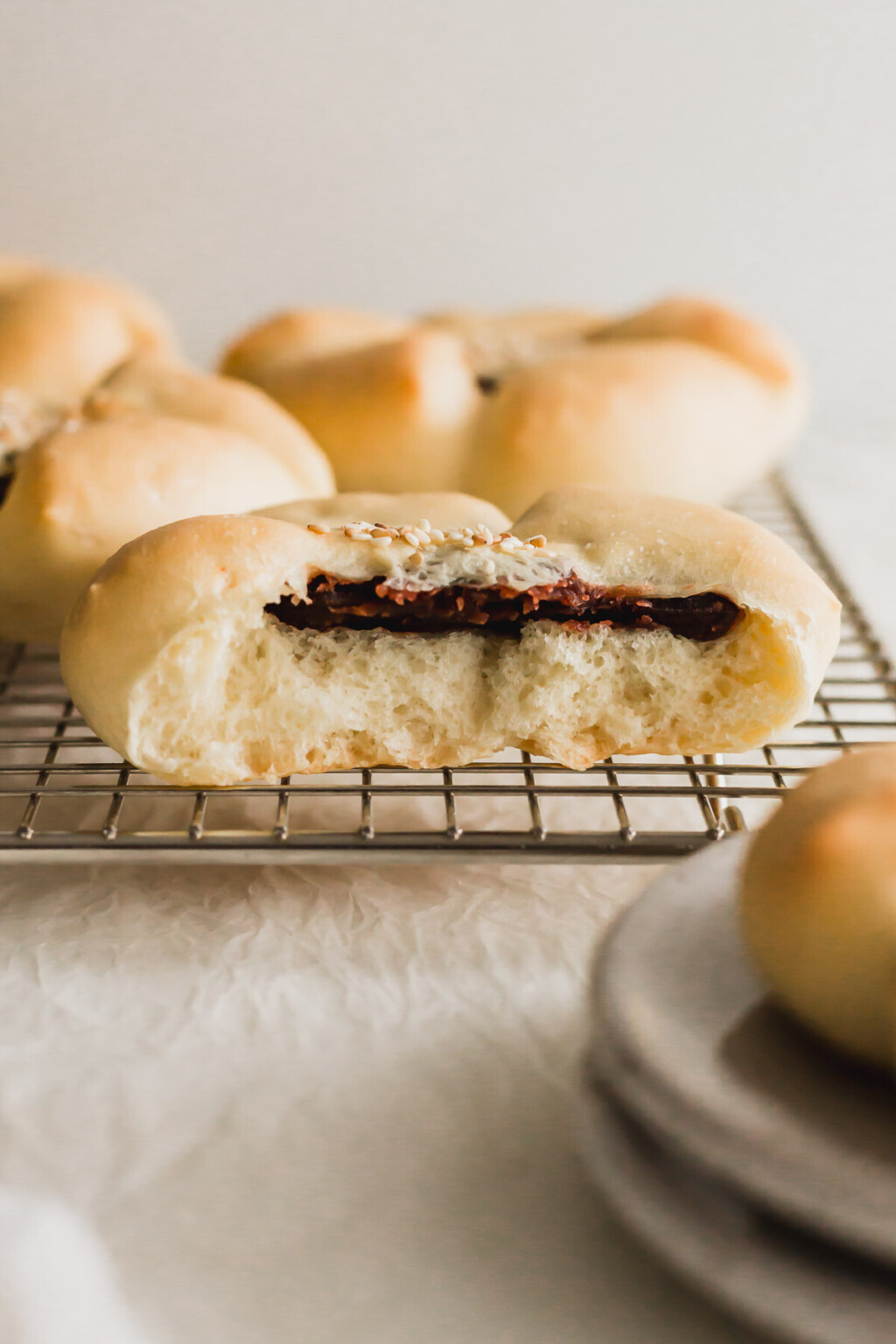Baked Chinese Red Bean Buns | Sift & Simmer