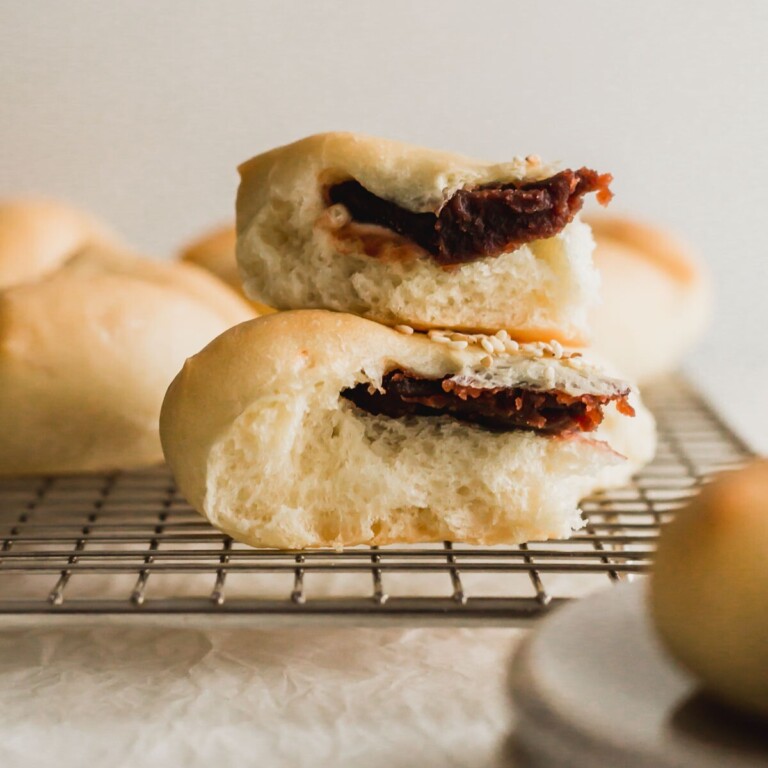 Baked Chinese Red Bean Buns | Sift & Simmer